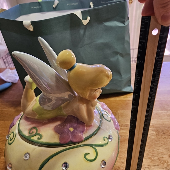 Disney | Other | Nwot Retired Tinker Bell Ceramic Cookie Jar Disney ...